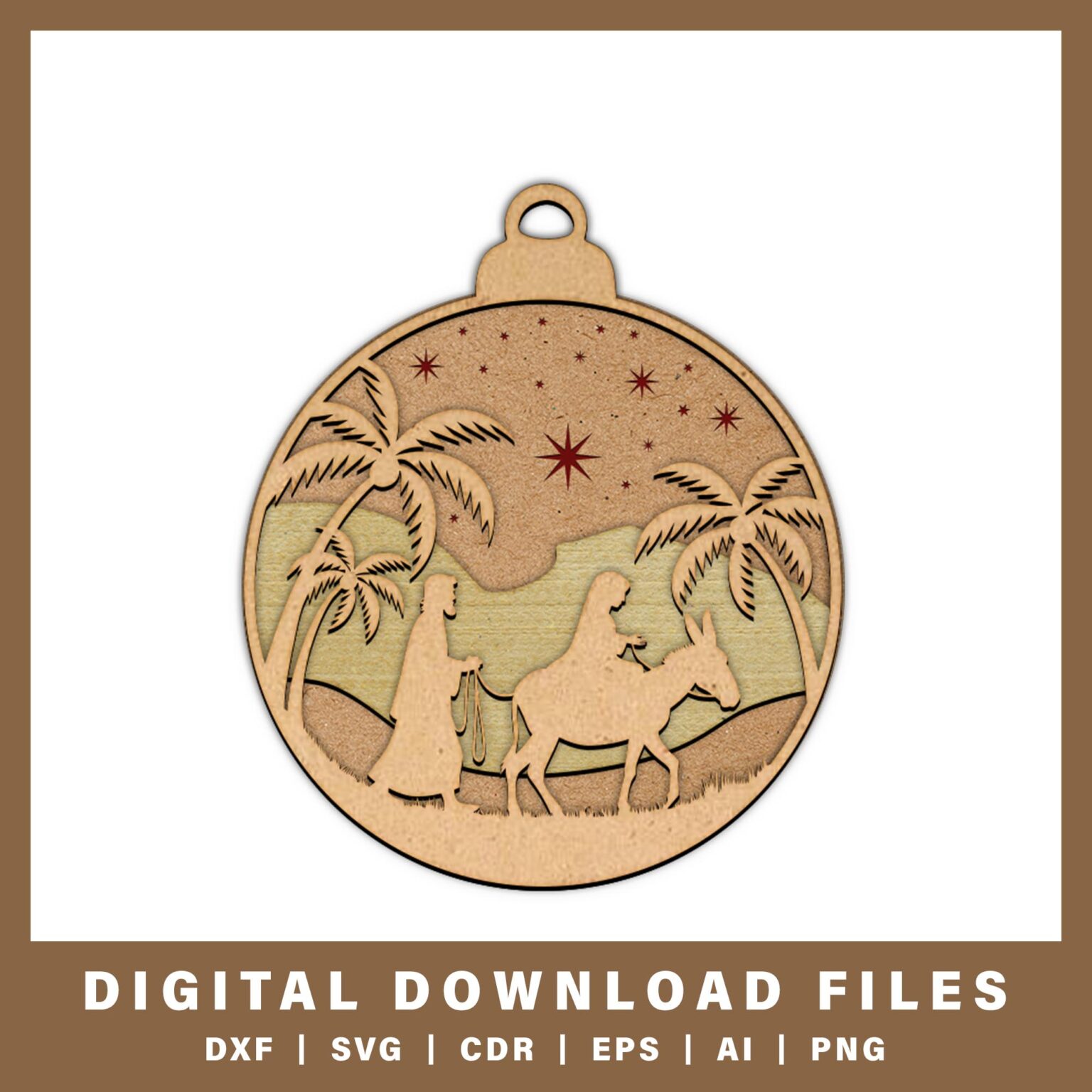 Nativity Silhouette Laser Cut File - Christmas Decor